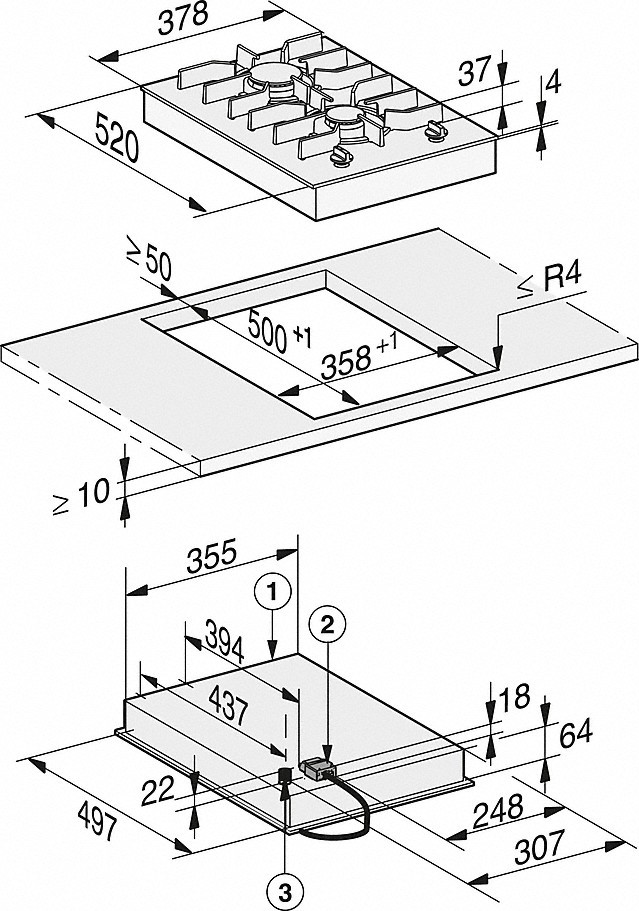 Plynová varná deska MIELE CS 7102 FL SmarLine